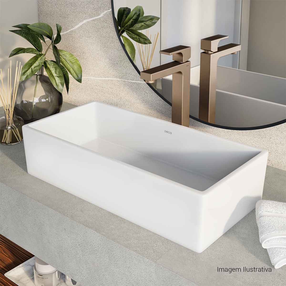 Cuba de Apoio Retangular 560X280mm - Branco